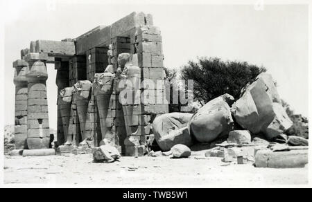 Fallen statue of Ramesses II (Ozymandias), Ramesseum funerary temple ...