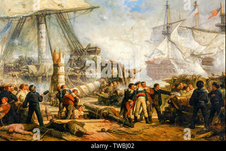 Lord Horatio Nelson at the Battle of Trafalgar, 1805 Stock Photo ...