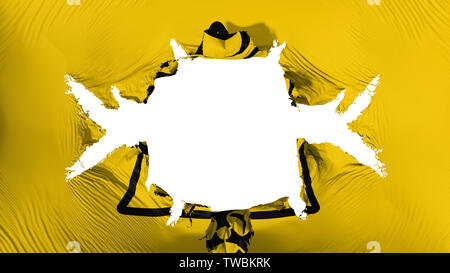 Warning Hazard Radiation flag with a big hole Stock Photo - Alamy