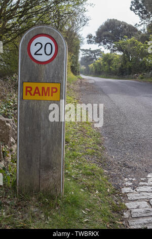 Speed ramp warning sign - 5 MPH. Roadsigns UK, slow speed zone metaphor ...