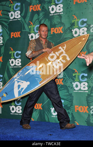DAVID BECKHAM TEEN CHOICE 2008 PRESSROOM BURBANK LOS ANGELES CA USA 03 ...