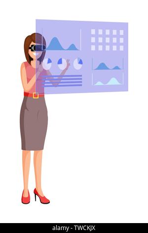 woman using technology of augmented reality vector design Stock Vector ...