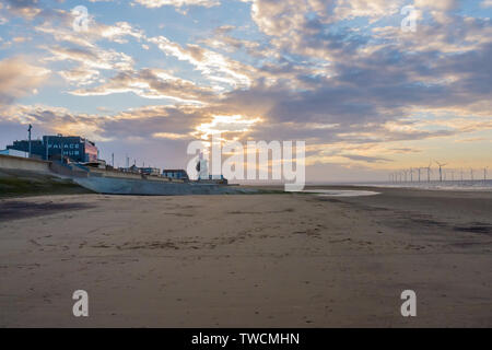 Redcar beach sunset Stock Photo - Alamy