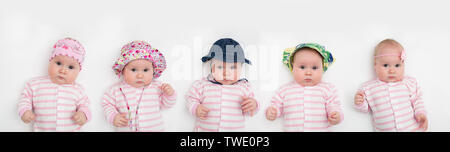 Five babies isolated Stock Photo - Alamy