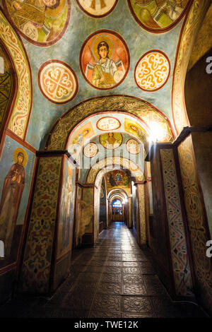 These frescoes from St. Sophia Church in Ohrid are examples of Byzantine art, depicting ...