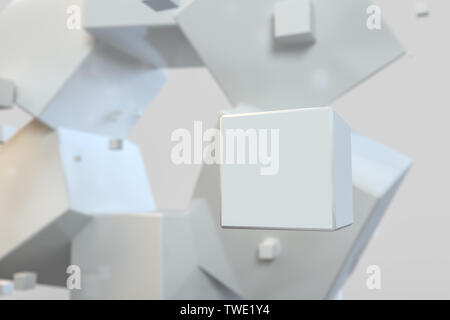 Three-dimensional rendering, technology sense square background Stock ...