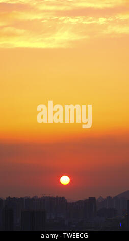 Changsha xiangjiang river sunset scenery FuYuan road bridge Stock Photo ...