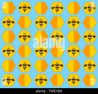 bee hive pastel cartoon background Stock Photo - Alamy