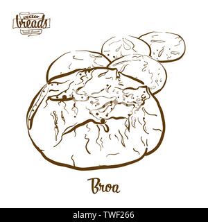 Cornbread bread vector drawing. Food sketch of Cornbread, usually known ...