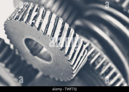 Close-up view of stack of gears Stock Photo - Alamy
