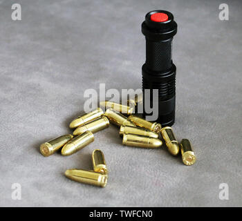 Military tactical LED flashlight isolated on white background Stock ...