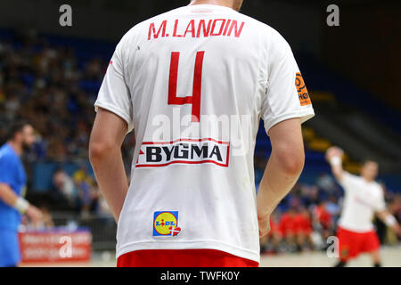 Ball is seen during the EHF Champions League Women Group Phase match ...