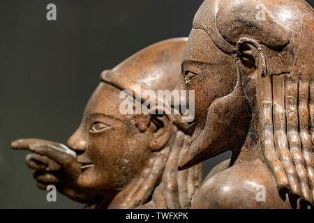the bride and groom spouses etruscan sarcophagus detail Stock Photo - Alamy