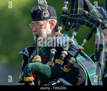Oldmeldrum, Scotland, UK. 15th June, 2019. A Highland Dancer performing ...