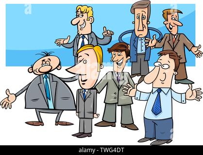 Cartoon Illustration of Businessmen or Managers People Characters at ...