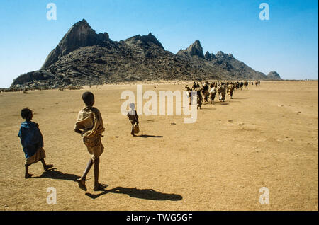 Famine in Sudan and Ethiopia 1984-1985 Starving Refugees fleeing the ...