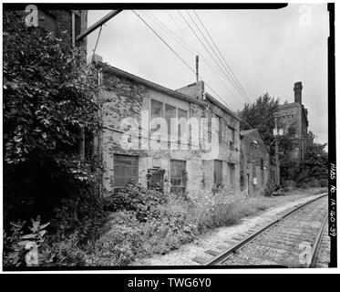 Railroad Spur Track behind 0 Block of Main Street, with Rear Walls of ...