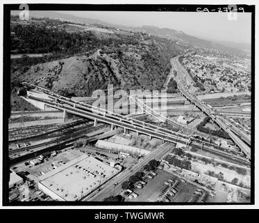 L. A. River Bridge on Arroyo Seco Parkway. Original caption: 44-1470 ...