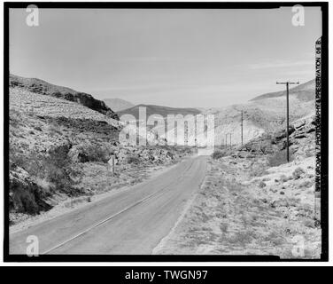 ROAD VIEW OF HIGHWAY 267, GRAPEVINE CANYON. NOTE SCOTTYS CASTLE. ROAD ...
