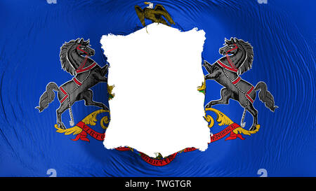 Square hole in the Pennsylvania state flag, white background, 3d ...