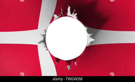 Holes in Denmark flag Stock Photo - Alamy