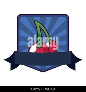 cherries comic pop art on white background vector illustration Stock ...