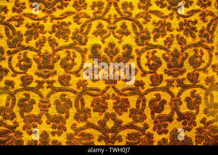 Detail of the old jewish textile tapestry with the colorful ornamental ...