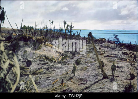WORLD WAR II: TARAWA, 1943. /nU.S. Coast Guard troops wading ashore at ...