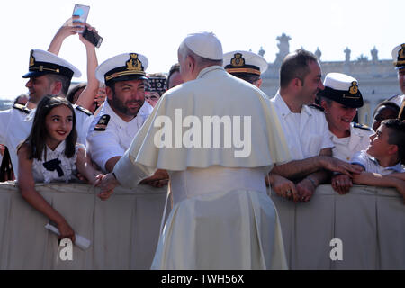 Holy See, Vatican. 19th June, 2019. POPE FRANCIS during his wednesday ...