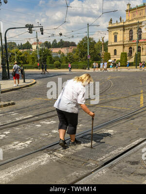 Manual track changing lever on railway in Romania Stock Photo - Alamy