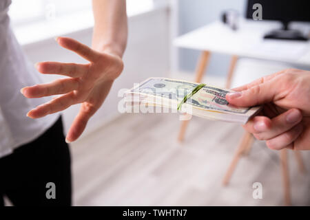 Close-up Of A Woman's Hand Refusing Glass Of Drink Offered By Person ...