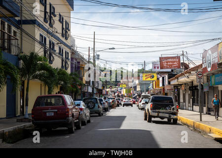 Storefronts in downtown Quepos, Puntarenas Province, Costa Rica Stock ...