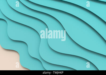 Three-dimensional rendering, curved cardboard light color background ...