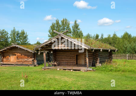 Residential houses of the Slavic village of the tenth century Stock ...