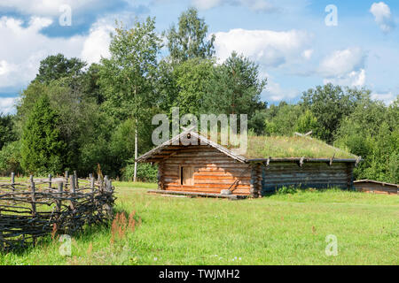 Residential houses of the Slavic village of the tenth century Stock ...