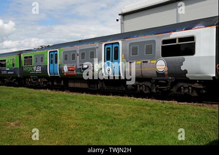 The new Hydroflex hydrogen fuel cell test train built by Birmingham ...