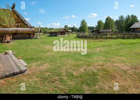 Residential houses of the Slavic village of the tenth century Stock ...