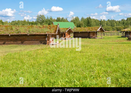 Residential houses of the Slavic village of the tenth century Stock ...