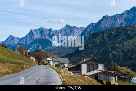 The village of Ardez (Graubunden, Switzerland), a municipality in the ...