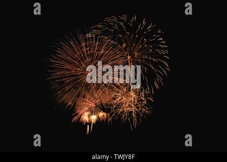 Colorful fireworks explosion in annual festival on background Stock ...