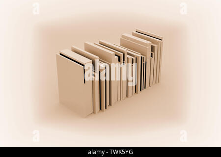 Simplified Blue Stack of Books. 3d illustration Stock Photo - Alamy