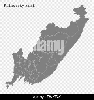 High Quality map of Primorsky Krai is a region of Russia with borders ...