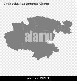 High Quality map of Chukotka is a region of Russia with borders of the ...