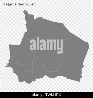 Negeri Sembilan map vector illustration. Malaysian city. State in ...