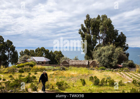 Views from Taquile island on Lake Titicaca, Peru, South America Stock ...
