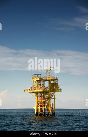 offshore oil platform at middle in the coean Stock Photo - Alamy