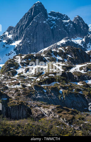 A beautiful view of mountains under the clear blue sky Stock Photo - Alamy