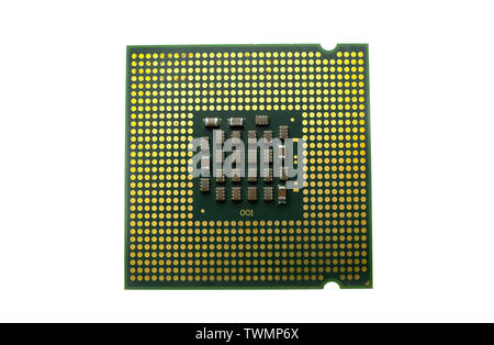 Realistic CPU back view processor chip in hand Stock Photo - Alamy