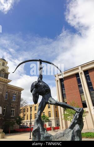 "Saltine Warrior", a bronze sculpture by Luise Kaish. It is located at ...