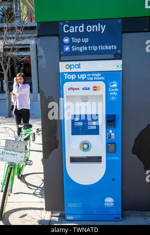 Opal card top up machine at Flemington train station in Sydney ...